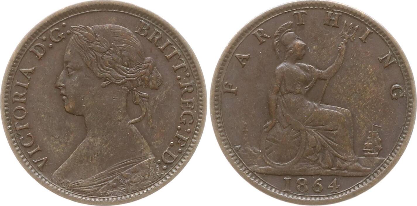 Großbritannien Farthing (1/4 Penny) 1864 Victoria, 1837 - 1901 Gutes ...