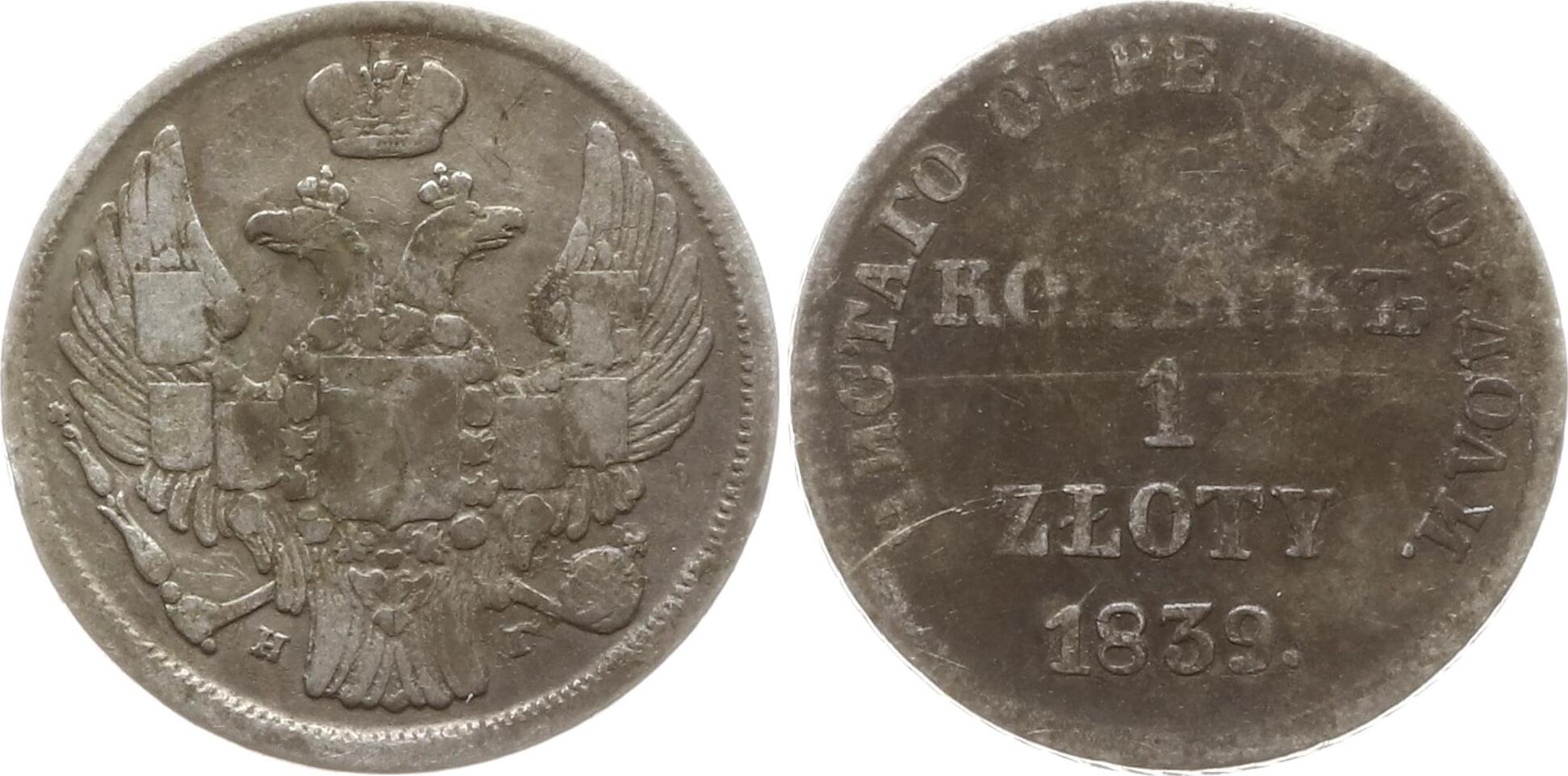 Russland 15 Kopeken / 1 Zloty 1839 NG Nikolaus I., 1825 - 1855, St ...