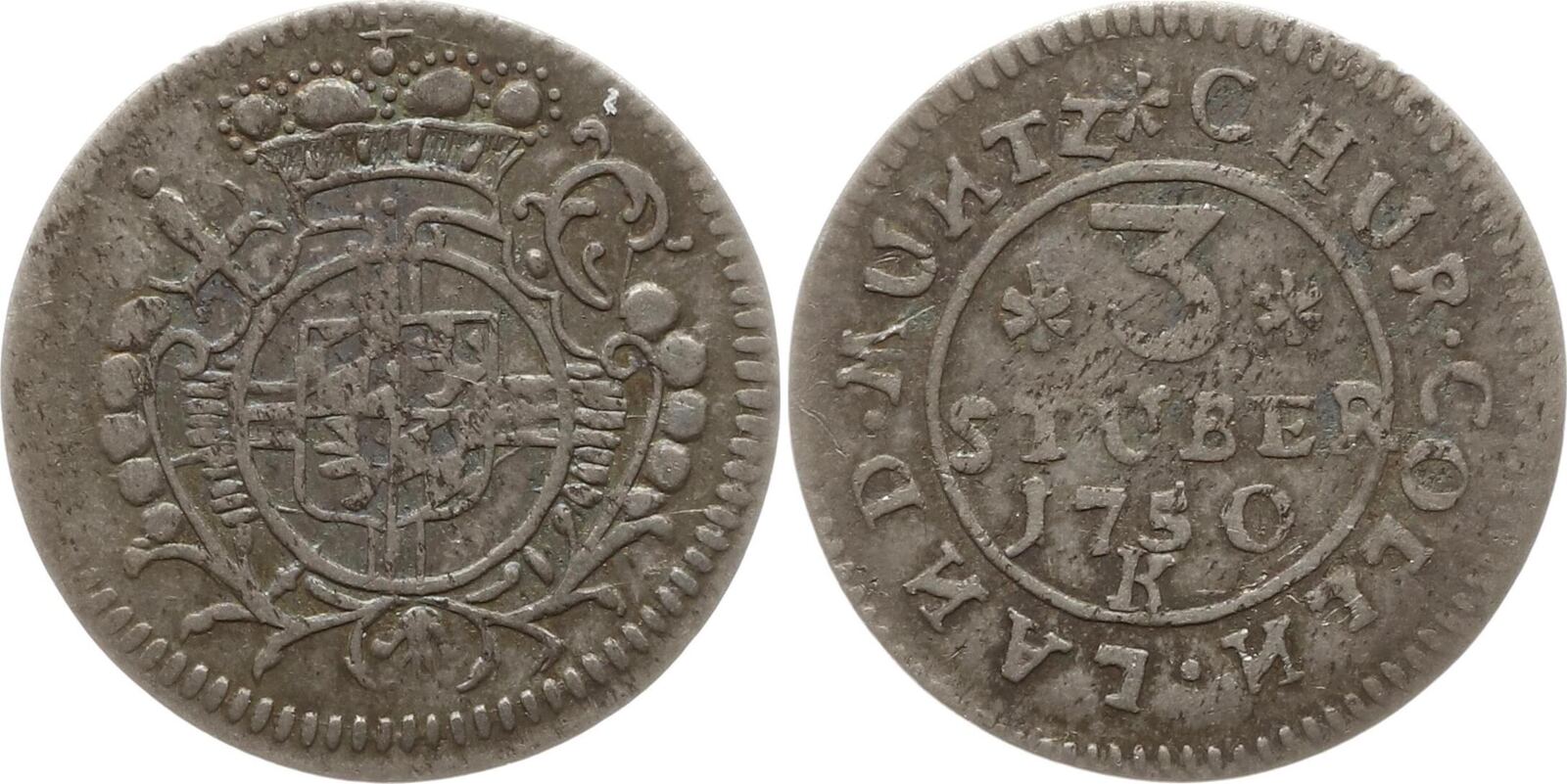 Köln, Erzbistum 3 Stüber 1750 K Klemens August I. von Bayern, 1723 ...