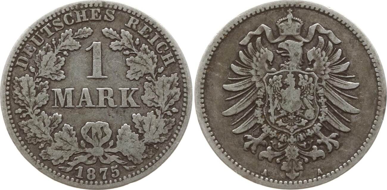 Deutschland, Kaiserreich 1 Mark 1875 A Schön - sehr schön | MA-Shops