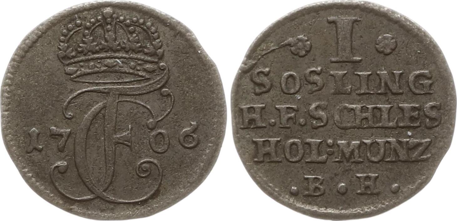 Schleswig-Holstein-Gottorp Sechsling 1706 BH Karl Friedrich, 1702 ...