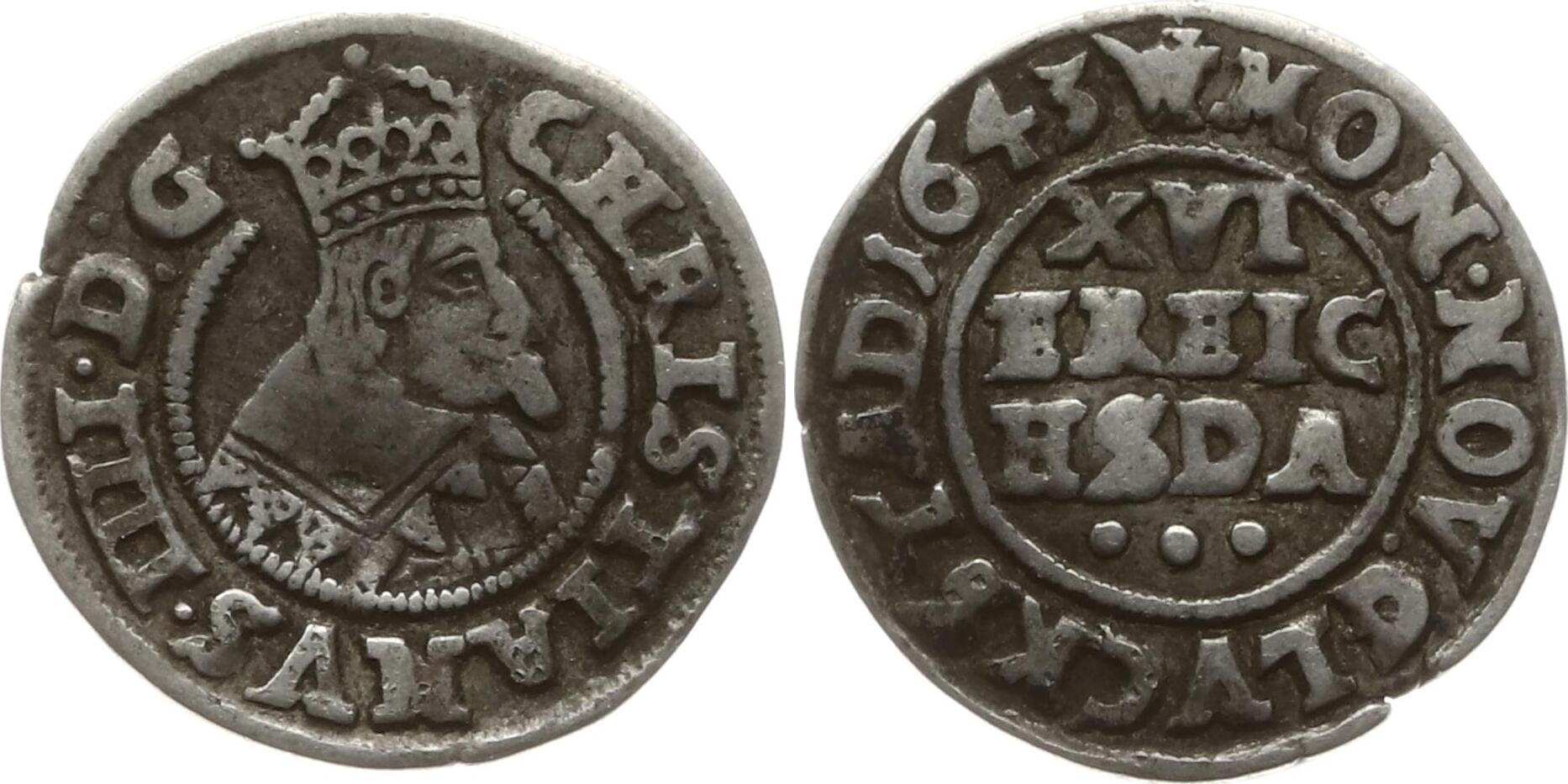 Dänemark, Königreich, Schleswig-Holstein 1/16 Taler (Düttchen, 3 ...