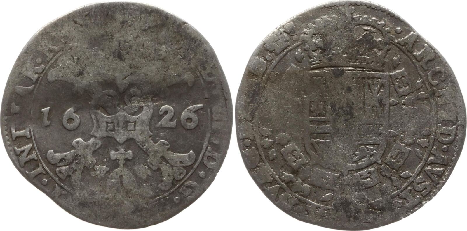 Spanische Niederlande, Brabant 1/4 Patagon 1626 Philipp IV. von Spanien, 1621 - 1665 Schön ...