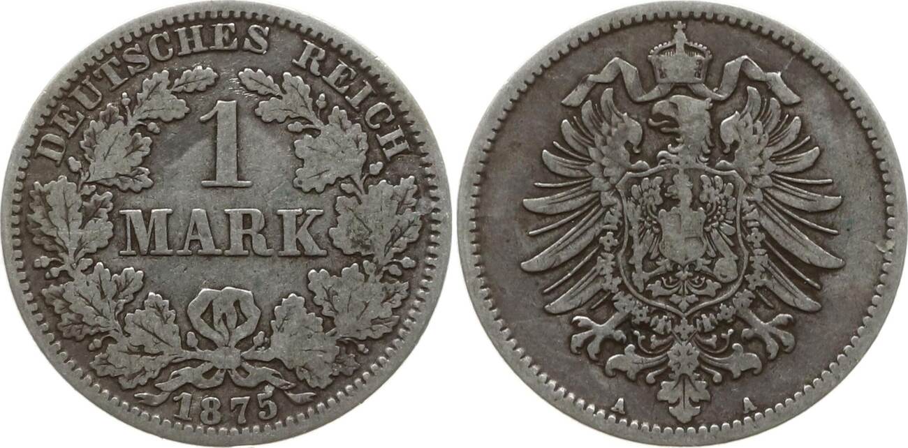 Deutschland, Kaiserreich 1 Mark 1875 A Fast sehr schön | MA-Shops