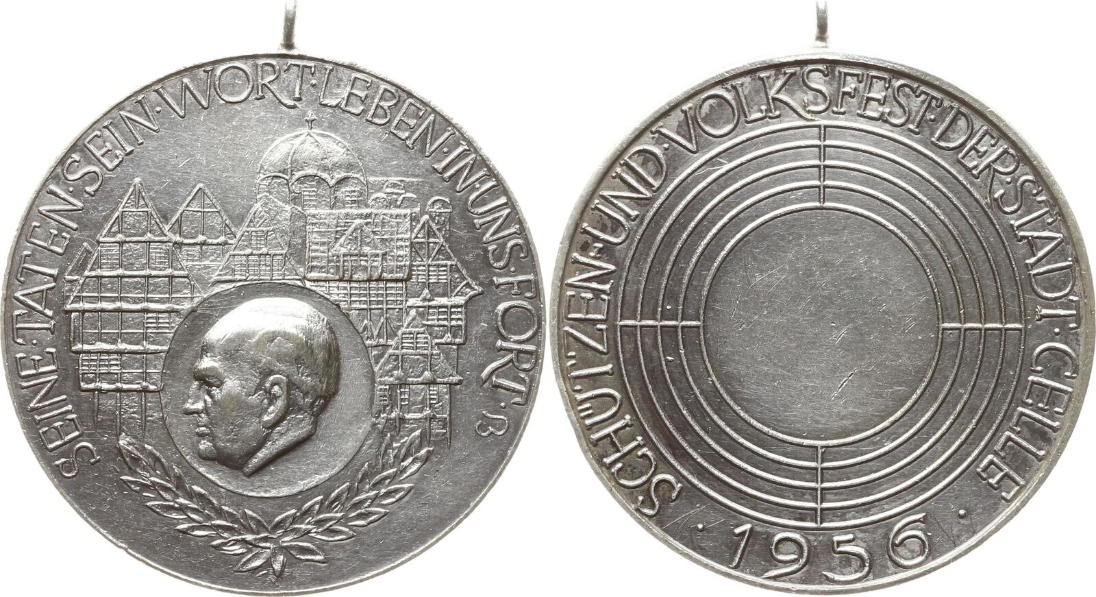 Celle, Stadt Tragbare Silbermedaille 1956 Schützenmedaille, Schützen ...