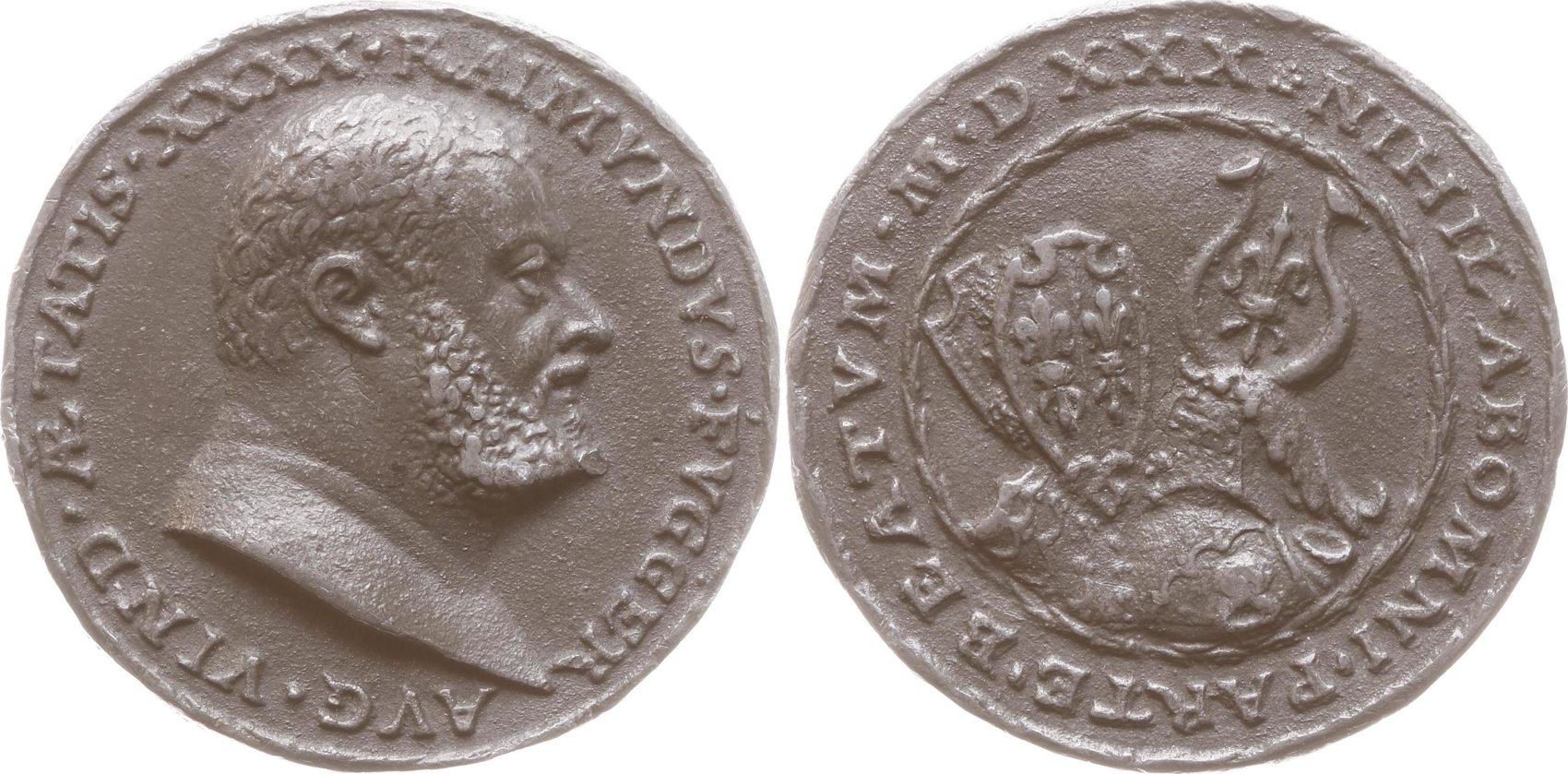 Augsburg, Stadt Bleigussmedaille, RR! 1530 auf Raimund Fugger, von ...