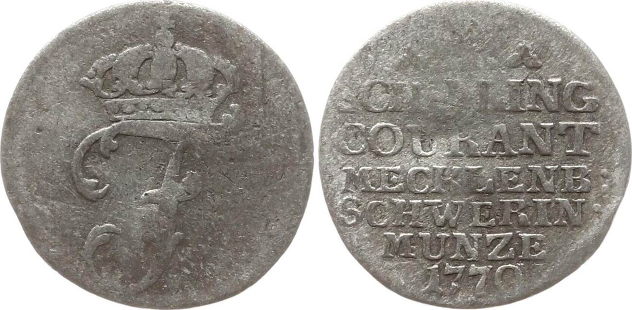 Mecklenburg-Schwerin, Herzogtum Schilling 1770 Friedrich, 1756 - 1785 ...