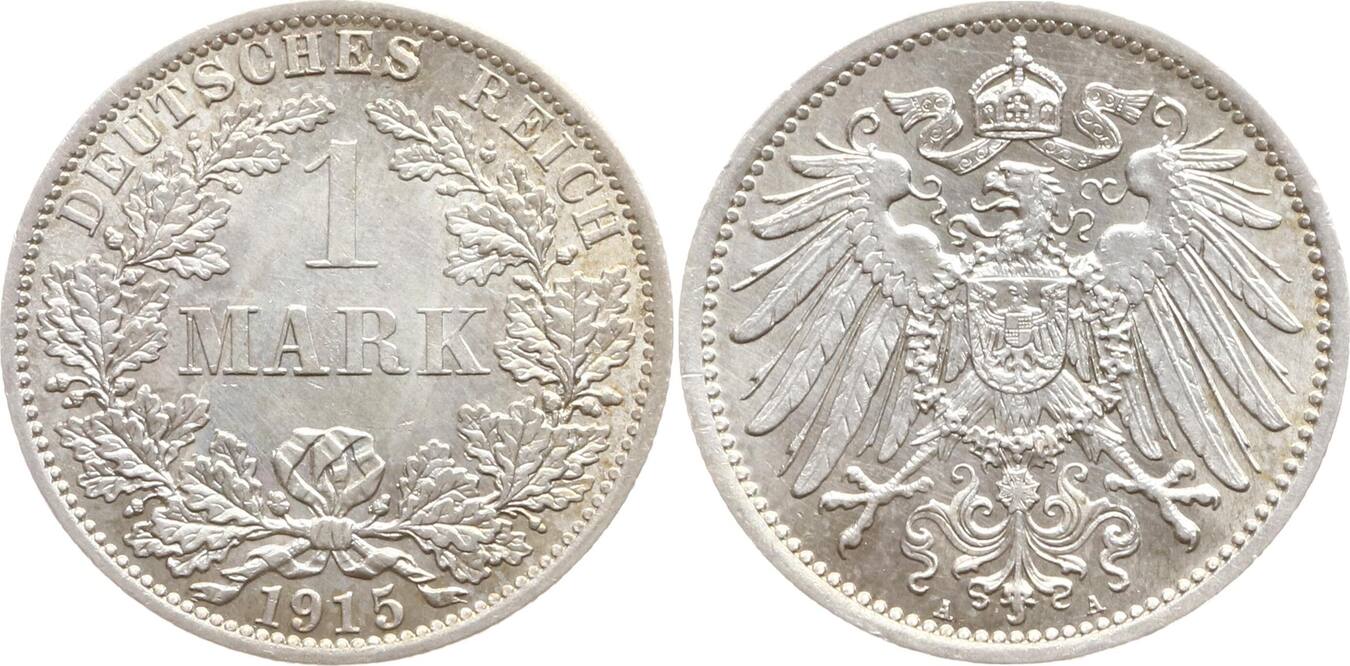 Deutschland, Kaiserreich 1 Mark 1915 A Vorzüglich - Stempelglanz | MA-Shops