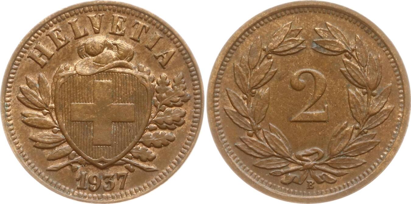 Schweiz 2 Rappen 1937 B Sehr schön - vorzüglich | MA-Shops