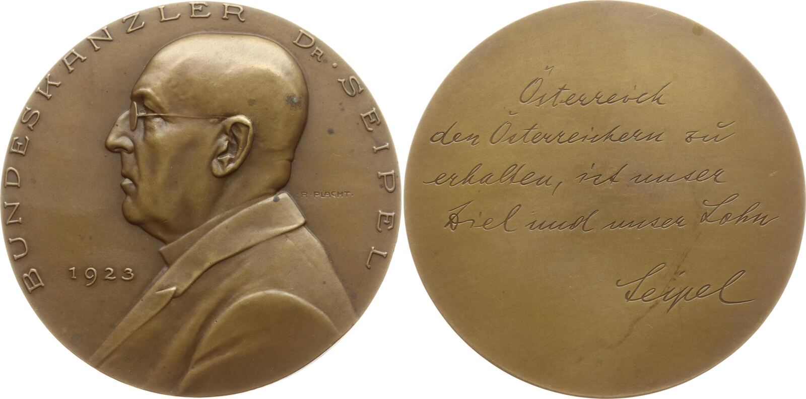 Österreich, Stadt Wien Große Bronzemedaille 1923 v. Placht, auf den ...