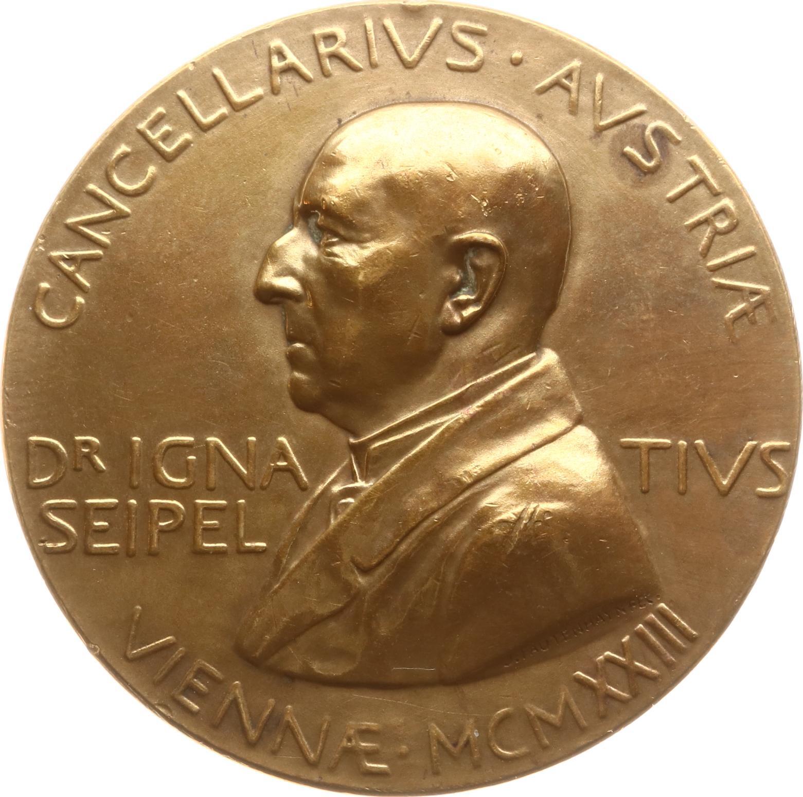 Österreich, Stadt Wien Einseitige Bronzemedaille 1923 v. Tautenhayn, a ...