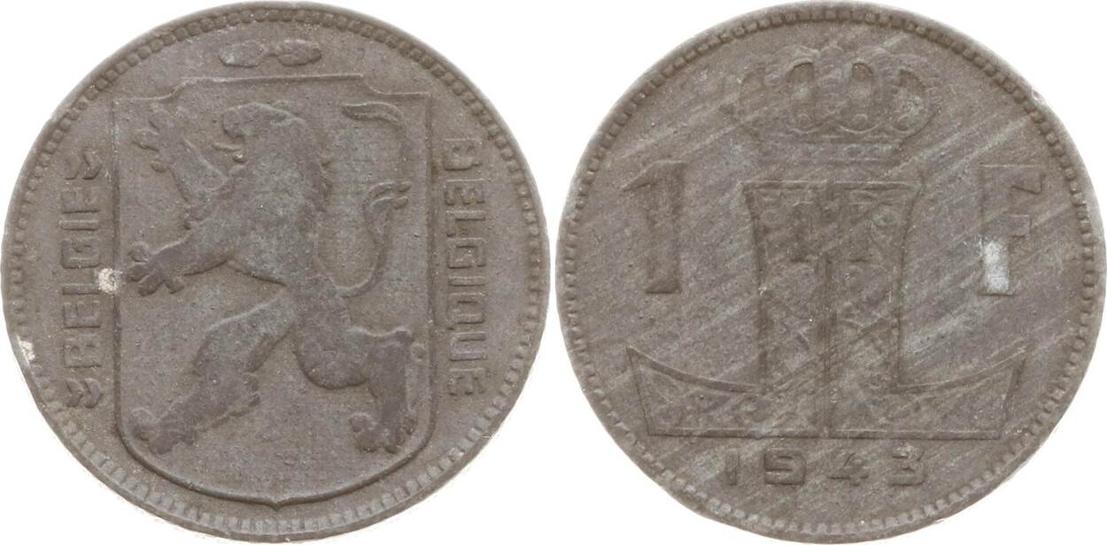 Belgien, Königreich Franc 1943 Leopold III., 1934 - 1951 Sehr schön | MA-Shops