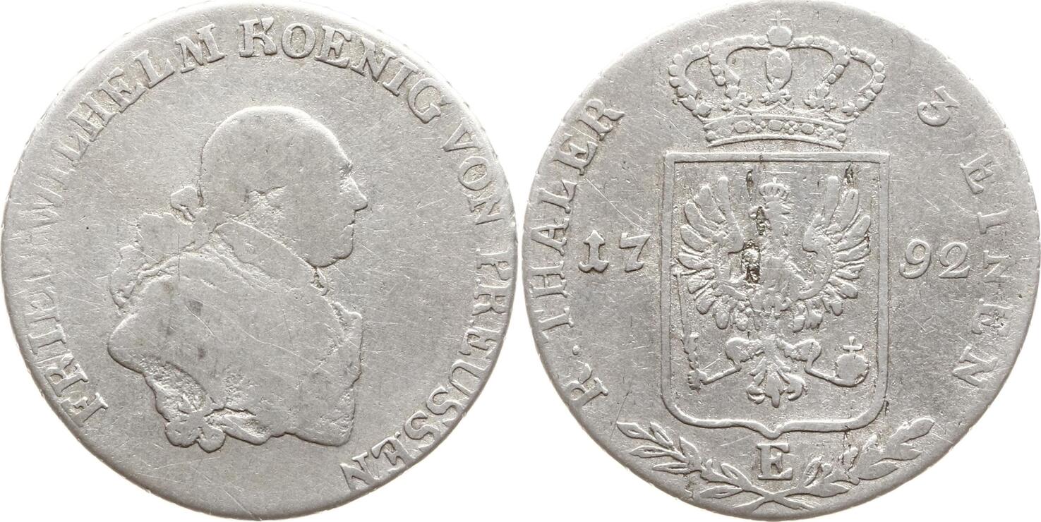Brandenburg-Preußen 1/3 Taler 1792 E Friedrich Wilhelm II., 1786 - 1797 ...