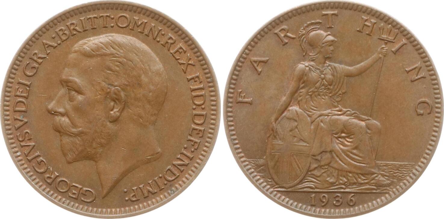 Großbritannien Farthing 1936 George V., 1910 - 1936 Fast vorzüglich ...