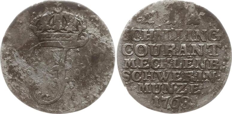 Mecklenburg-Schwerin, Herzogtum Schilling 1768 Friedrich, 1756 - 1785, Schwerin Fast sehr schön ...