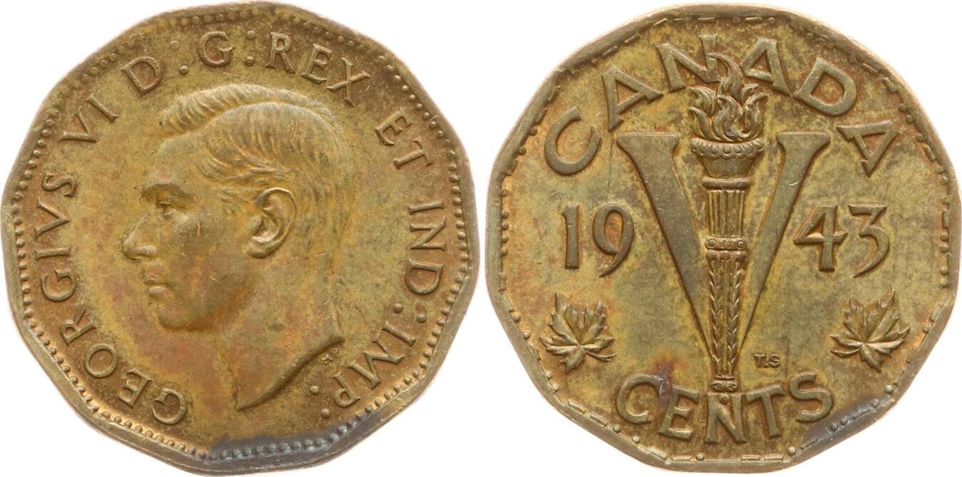 Kanada 5 Cents 1943 George VI., 1936 - 1952 Sehr schön - vorzüglich | MA-Shops