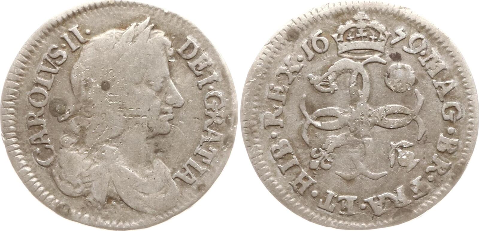 England, Königreich 4 Pence 1679 Charles II., 1660 - 1685 Fast sehr ...