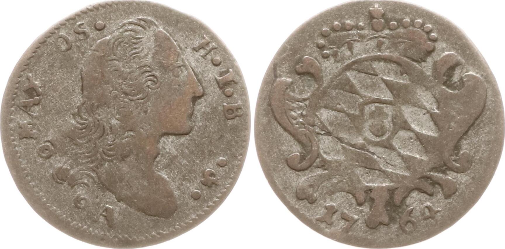 Bayern, Kurfürstentum Kreuzer 1764 A, R! Maximilian III. Joseph, 1745 ...