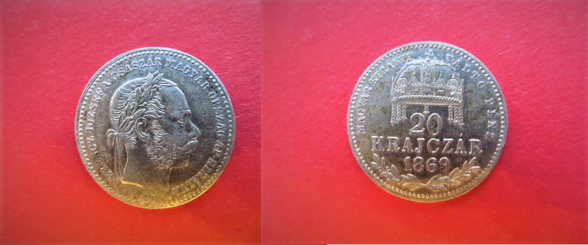 Österreich / Ungarn 20 Krajczar 1869 KB RDR - Kremnitz - Franz Joseph vz- | MA-Shops