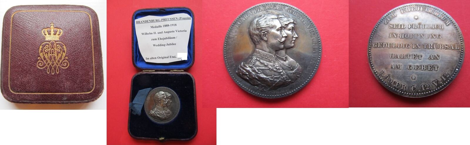 Preussen Silbermedaille 1888-1918 Wilhelm II. und Auguste Victoria zum ...