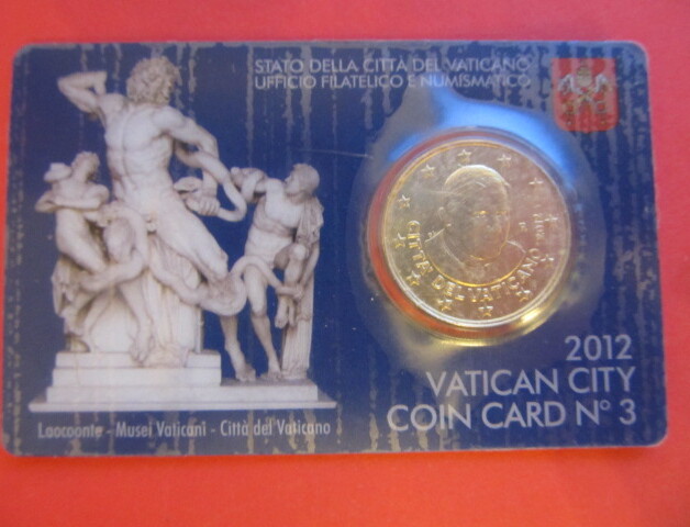 Vatikan 50 Cents Vatican - 50 Cent 2012 in coin card N° 3 unz. in ...