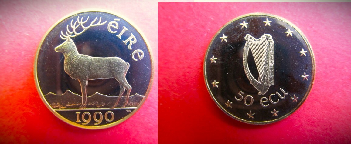 Irland 50 Ecu 1990 Gold - EEC Council Meeting in Dublin KM X#3 - HIRSCH ...