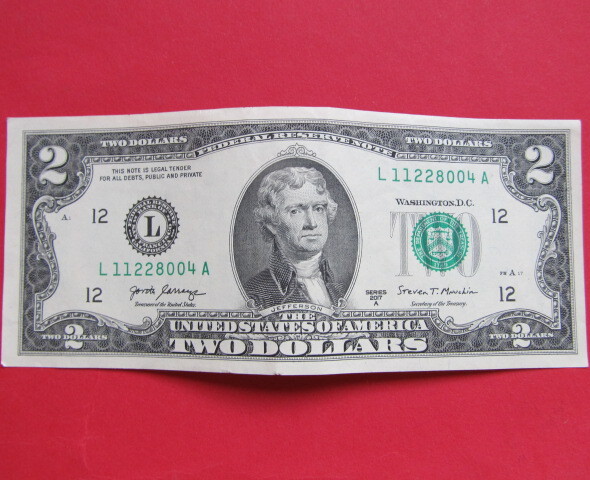USA 2 Dollars Series 2017 A - Jefferson - Banknote - 2 Dollar banknote ...