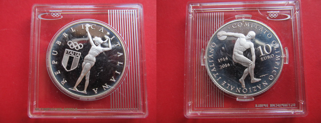 Italien / Italia 10 Euro 2014 100 Jahre Gründung CONI Italian National ...