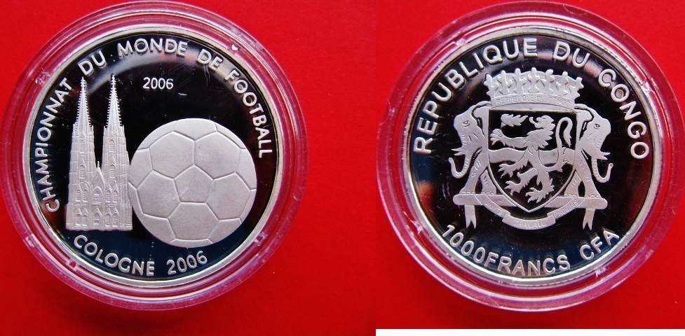 Kongo 1000 Francs CFA Fussball WM 2006 - Köln - Kölner Dom ...