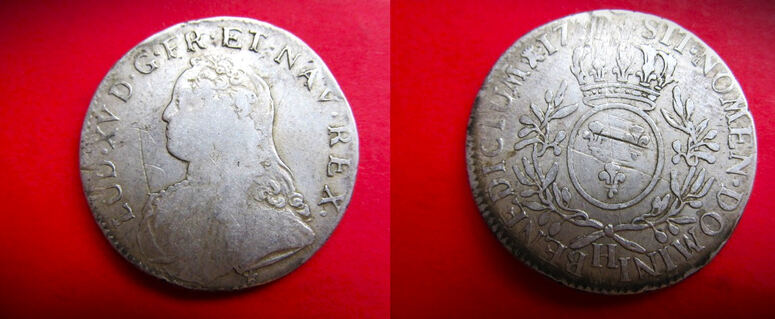 Frankreich Ecu 173? H Ludwig XV. - Louis XV. 1715-1774 s-ss, Patina ...