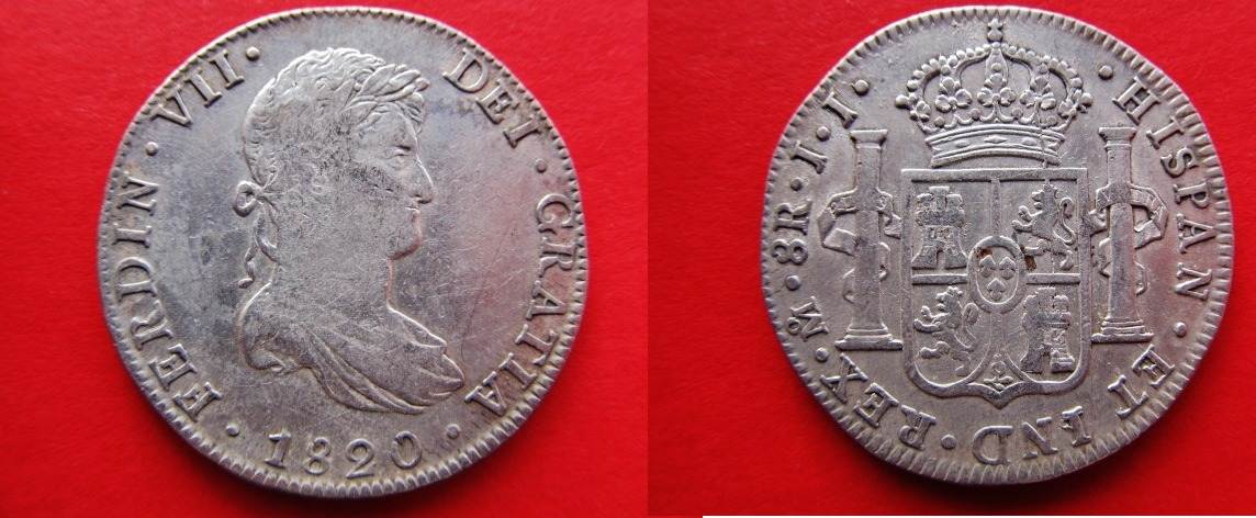 Mexiko 8 Reales 1820 Mexico City - Mo JJ - Ferdinand VII. von Spanien ~ss | MA-Shops