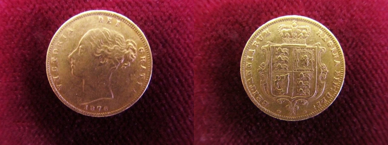 Grossbritannien 1/2 Sovereign 1876 England, Victoria 1837-1901, Wappen ...