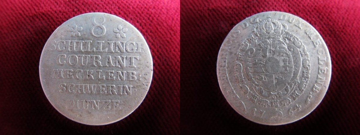 Mecklenburg-Schwerin 1764 Friedrich II. 1756-1785, 8 Schillinge Courant, ss | MA-Shops
