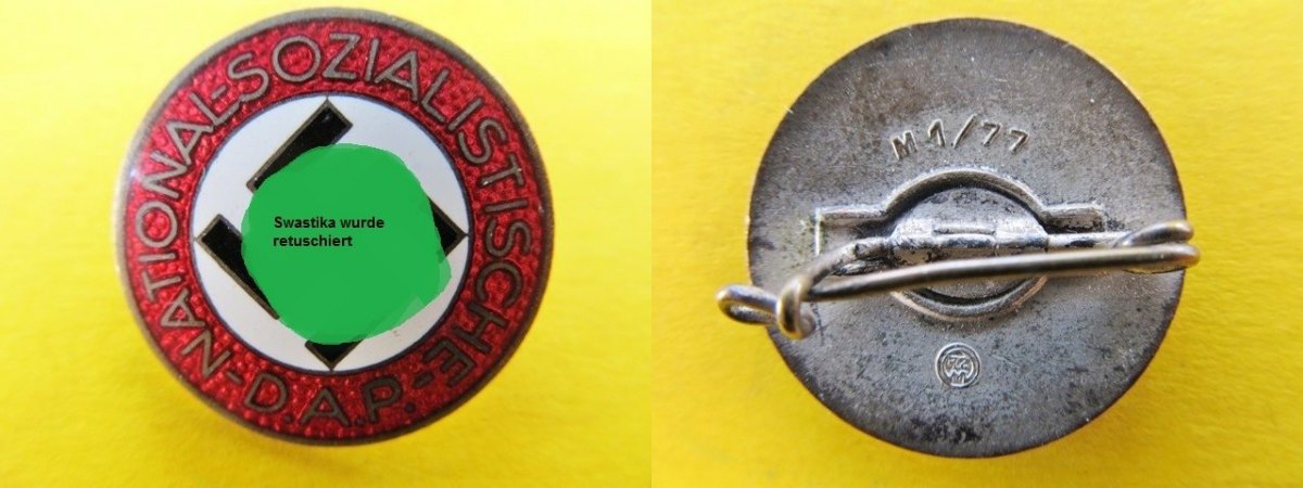 Drittes Reich 1933-1945 NSDAP Parteiabzeichen NSDAP-Mitgliedsabzeichen ...
