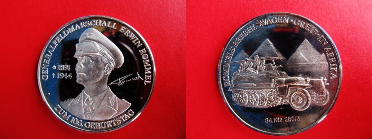Drittes Reich / BRD Medaille (1991) zum 100. Geburtstag von ...