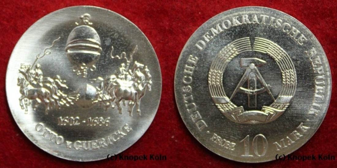 DDR Deutschland 10 Mark Probe 1977 Otto von Guericke-PROBE SEHR SELTEN ...