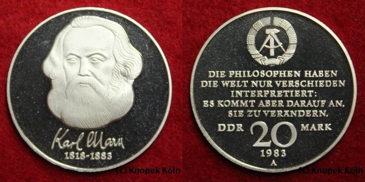 DDR Deutschland 20 Mark 1983 Karl Marx 1818-1883 Deutsche Demokratische ...
