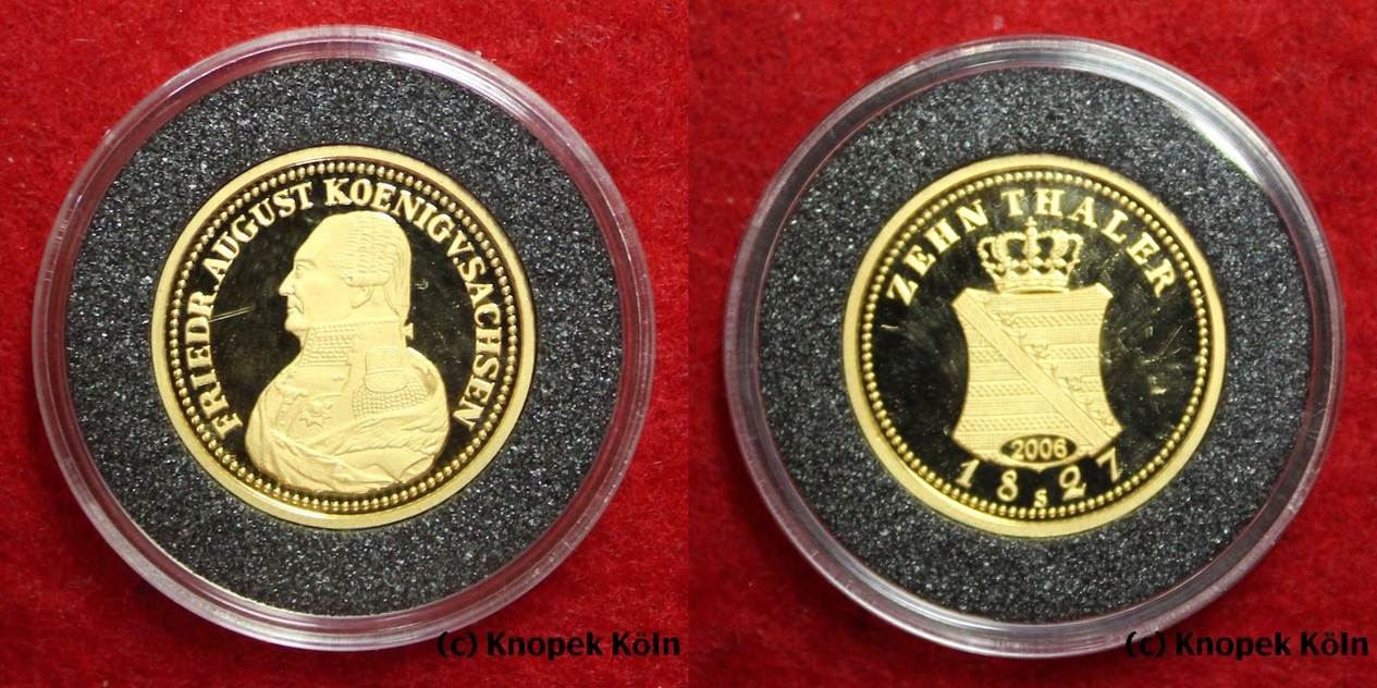 Sachsen / Altdeutschland 10 Taler Gold (Doppeltaler) 2006 NP König ...