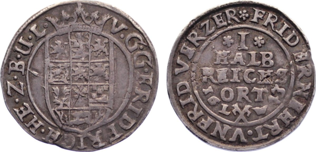 Braunschweig-Lüneburg-Celle 1/2 Reichsort (1/8 Taler) 1643 LW Friedrich von Celle 1636-1648 ...