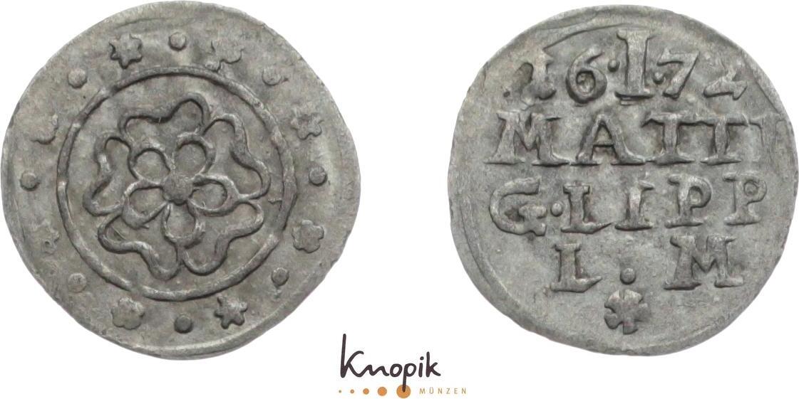 Lippe-Detmold 1 Mattier (1/2 Mariengroschen) 1672 Simon Heinrich 1666 ...