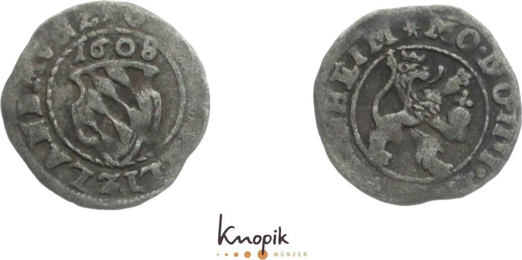 Pfalz, Kurlinie 4 Pfennig zu 1/2 Albus 1608 Friedrich IV. 1592-1610 ...