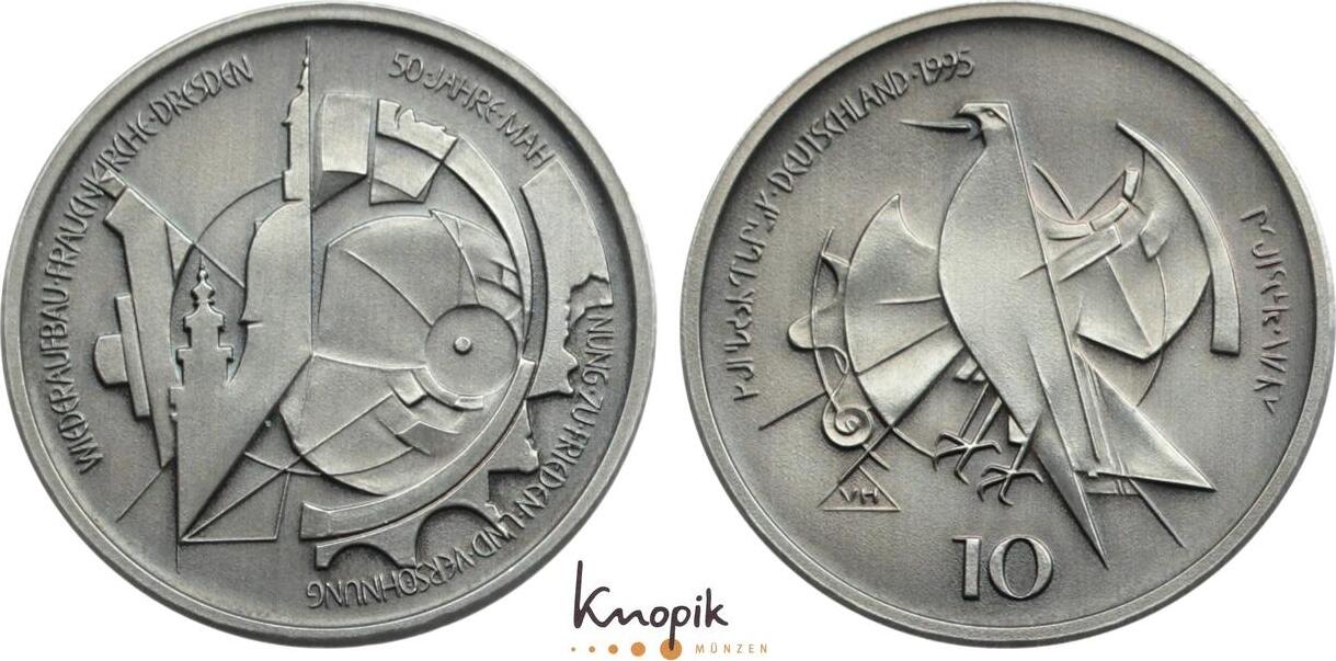Medailleure 10 Mark 1995 Huster, Victor. mattiert, prägefrisch | MA-Shops
