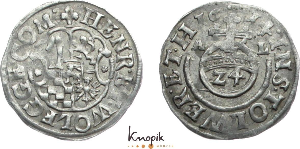 Stolberg-Stolberg 1/24 Taler 1614 AL Heinrich XXII. und Wolfgang Georg ...