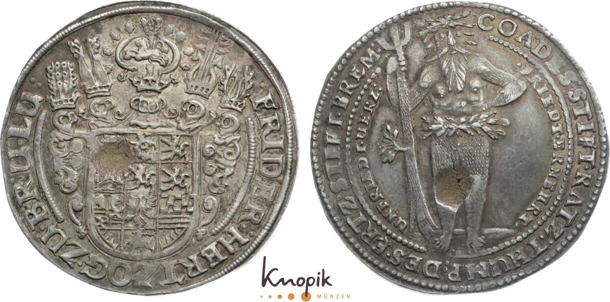 Braunschweig-Lüneburg-Celle Taler Friedrich von Celle 1636-1648. Schrötlingsfehler, sehr schön ...