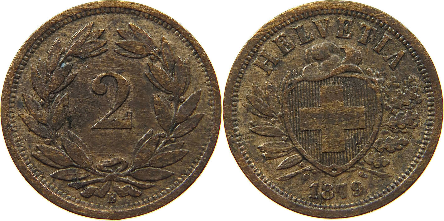 SCHWEIZ 2 RAPPEN 1879 SS | MA-Shops