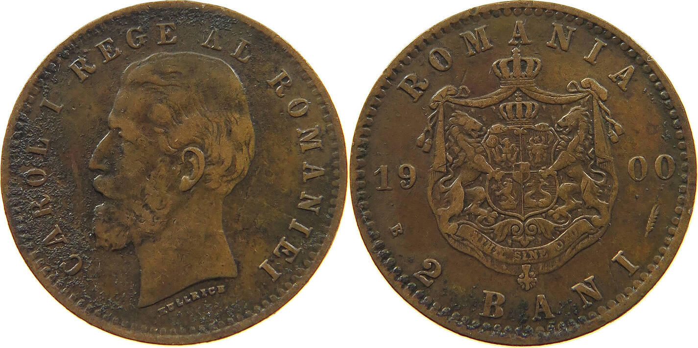 ROMANIA 2 BANI 1900 B Carol I. 1866-1914 SS- | MA-Shops