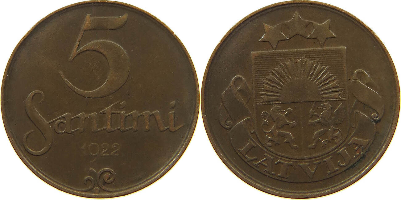 LATVIA 5 SANTIMI 1925 SS | MA-Shops
