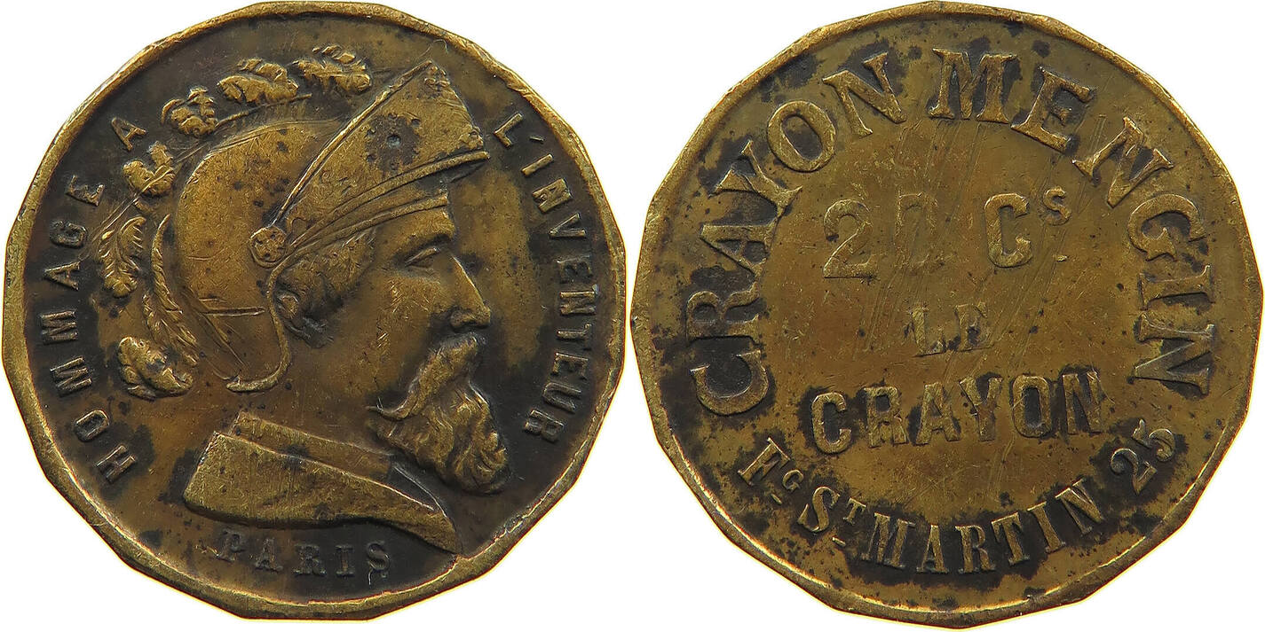 20 CENTIMES Jeton St. Martin Grayon Mengin Le Crayon France SS- | MA-Shops