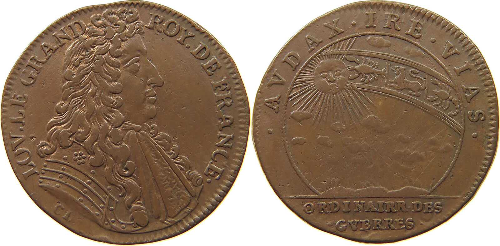 FRANCE JETON 1666 Louis XIV. (1643–1715) AVDAX IRE VIAS SS | MA-Shops