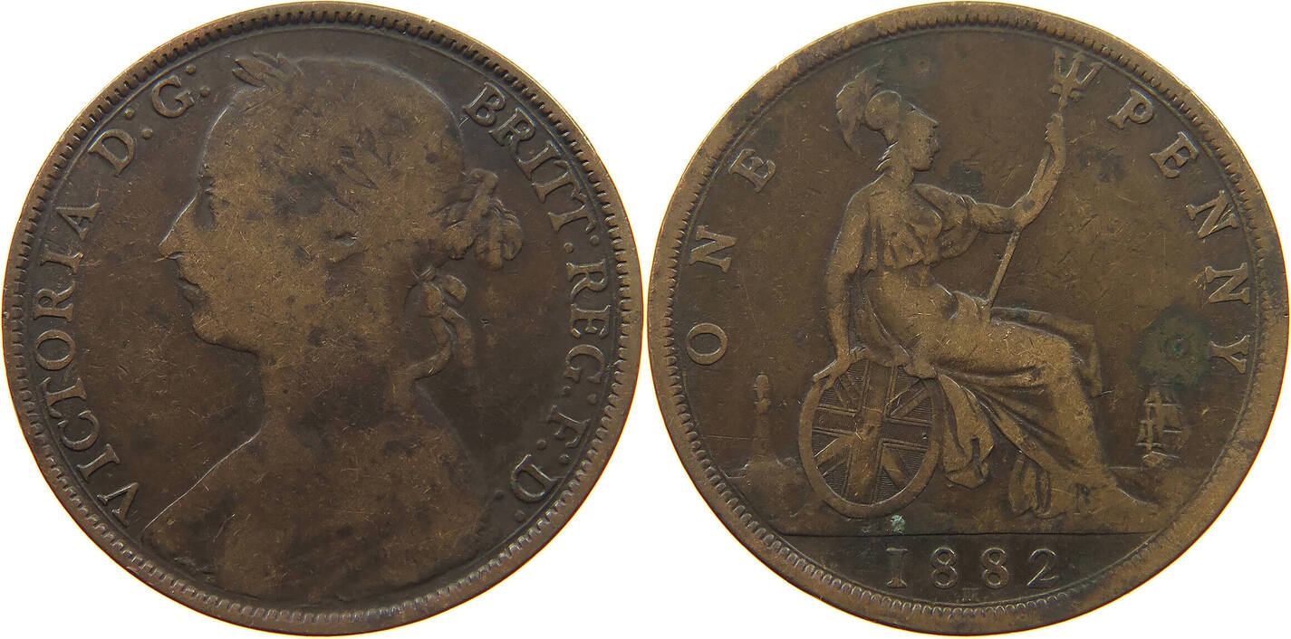 GREAT BRITAIN PENNY 1882 H Victoria 1837-1901 S | MA-Shops